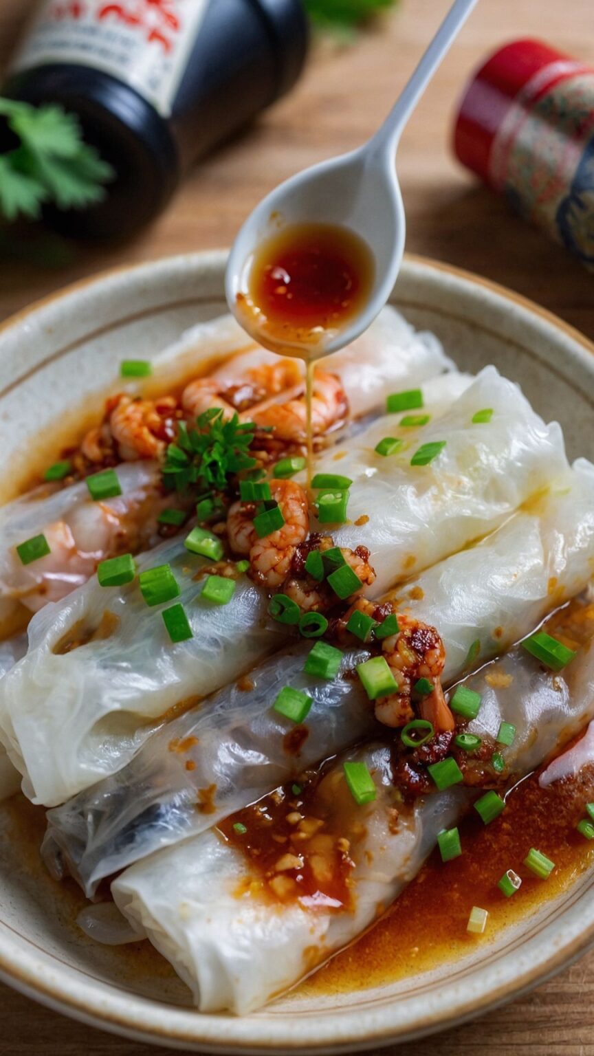 Shrimp Rice Noodle Rolls (Cheung Fun) - Culinary Chase